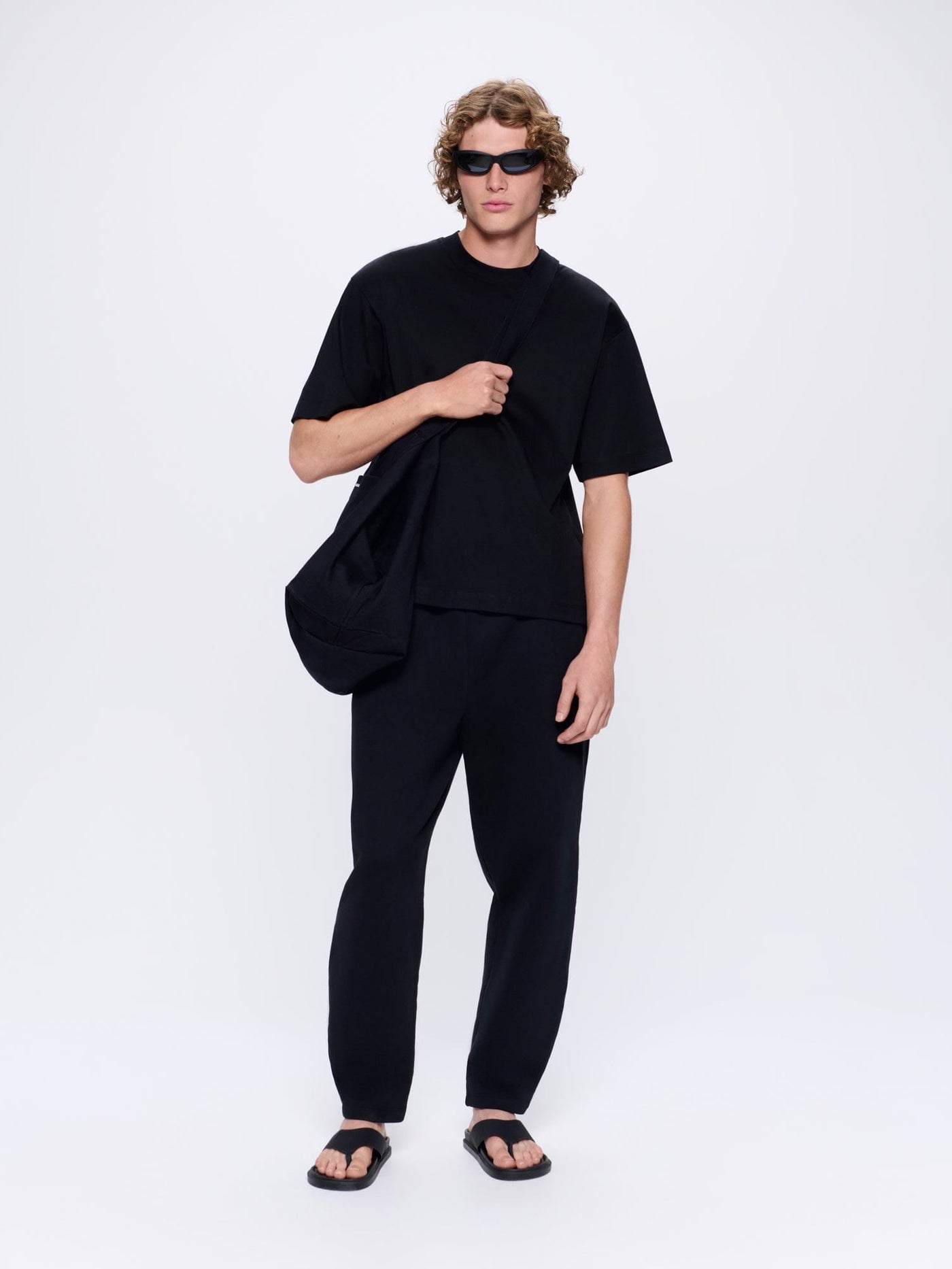 Mens Black 365 Midweight Track Pants | PANGAIA