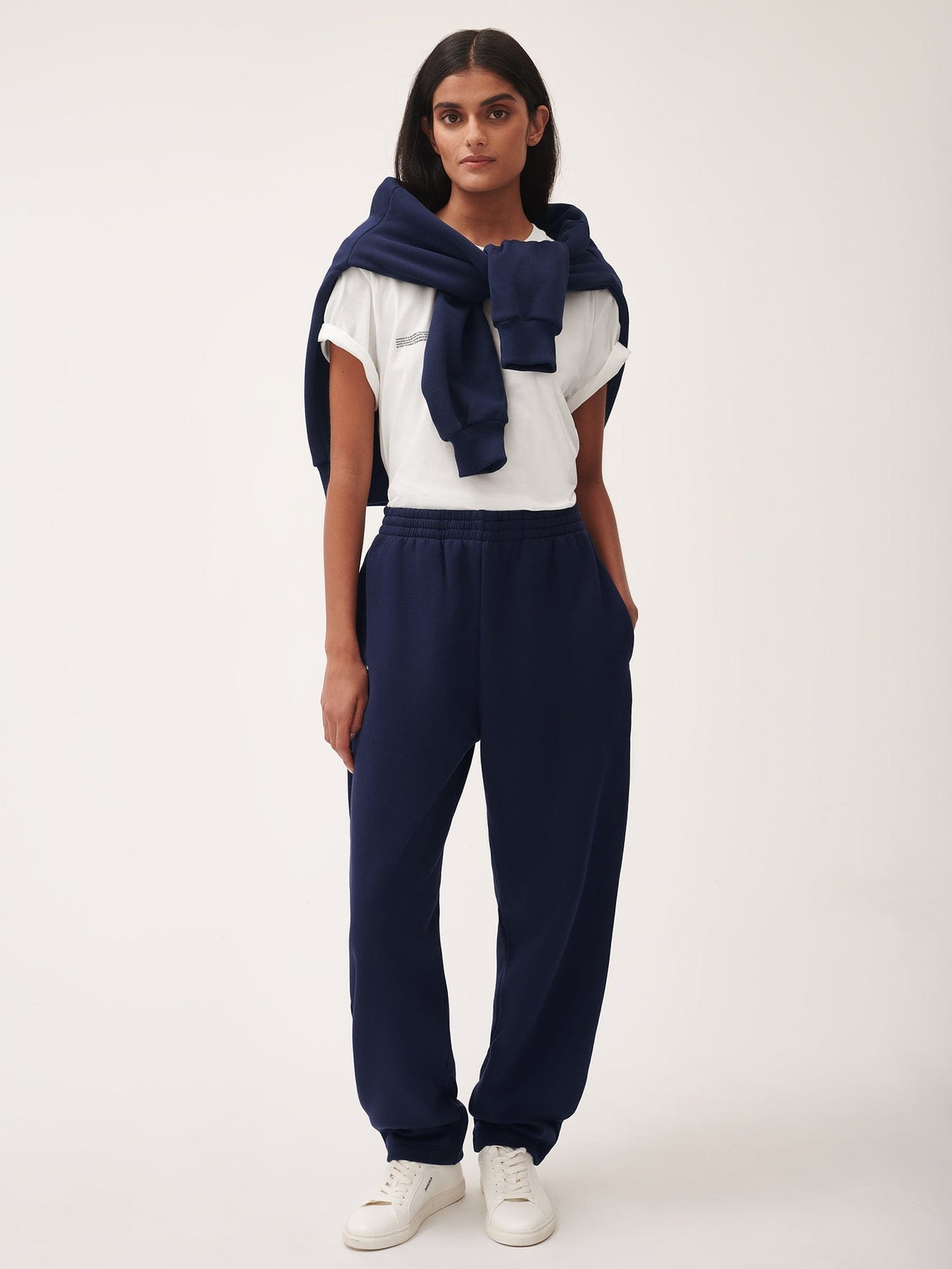 Womens Navy DNA Barrel-leg Track Pants | PANGAIA