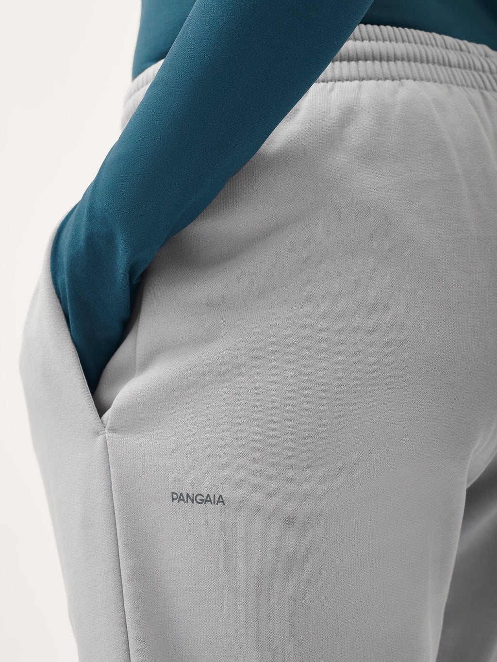 Womens Nettle Denim Grey Natural Dye Track Pants | PANGAIA